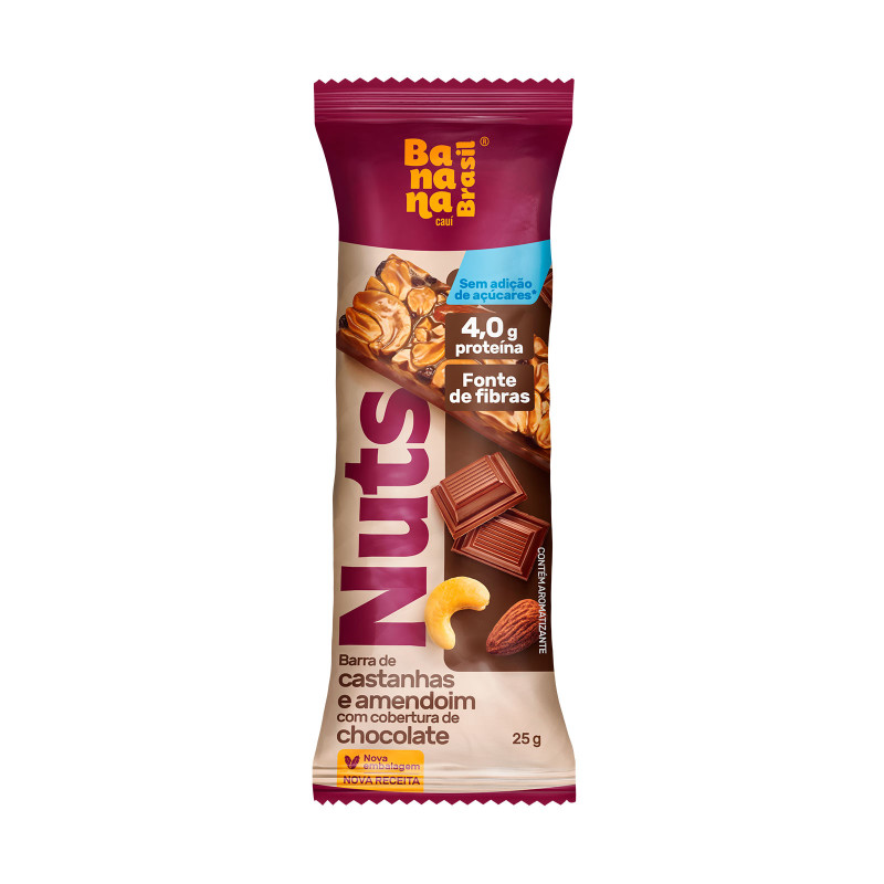 Nuts Castanhas e Chocolate - Caixa com 12un de 25g | Banana Brasil